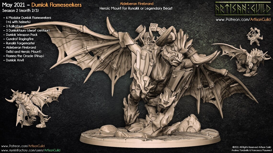 Winged Bull Mount Dnd Miniature Dwarf Rider D&D Mini - Etsy