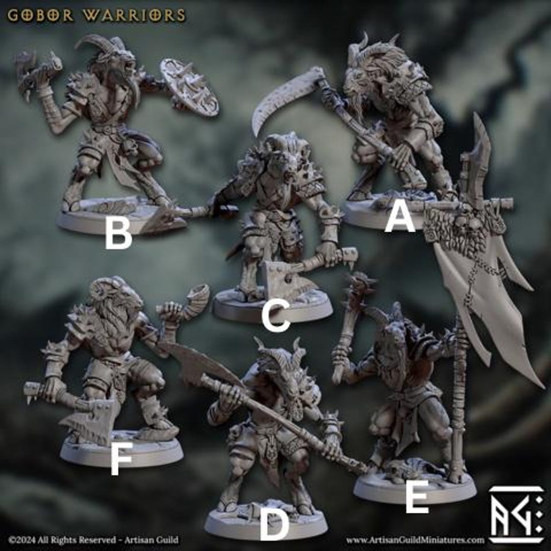Gobor Warriors Dnd Miniature Beastmen Fighters Modular Horned Ones ...