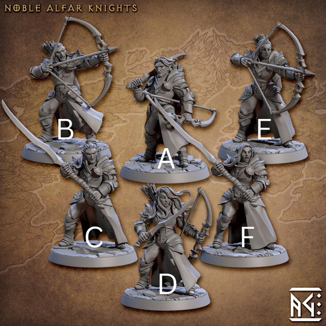 Elven Fighters Dnd Miniature | Elf Knights | Forest Elves | Miniatures ...