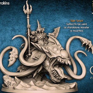 Mounted King of the Fishmen Dnd Miniature mermen King warrior ...