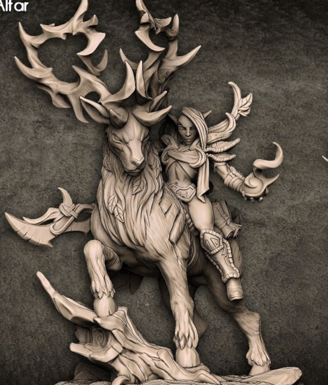 Elf Warrior Ranger Mounted Dnd Miniature Dungeons and - Etsy