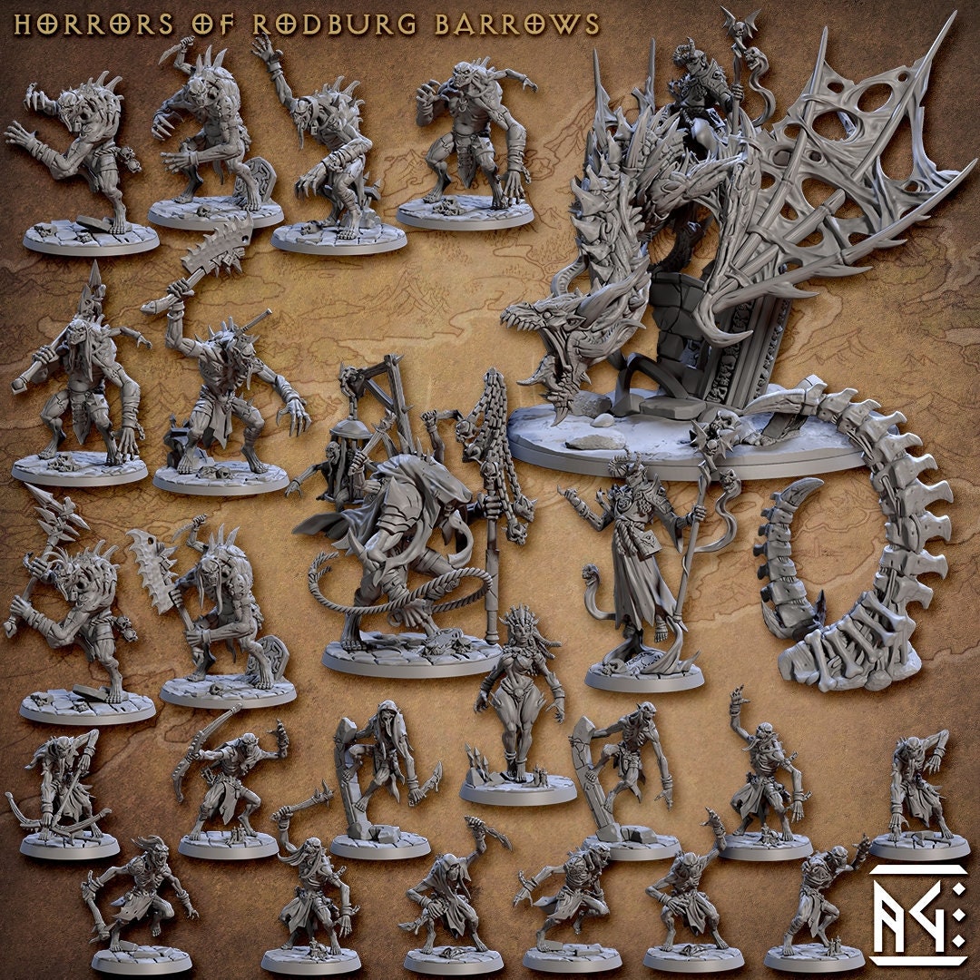 Ghouls Full Set of 25 Dnd Miniature Undead Miniatures for Tabletop Games Like D&D or War Games ...