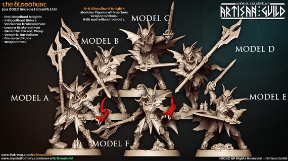 Vampire Fighters With Helmets Dnd Miniature fighters Warrior | Etsy