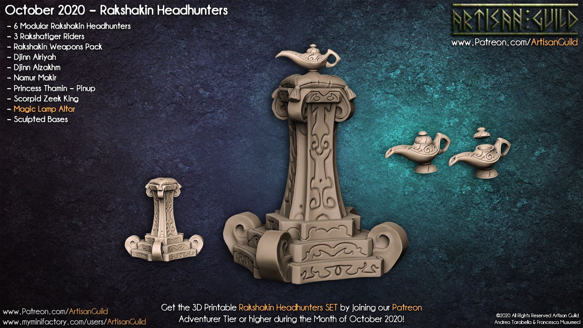 Magic Lamp Treasure Altar Genie DnD Miniatures for | Etsy