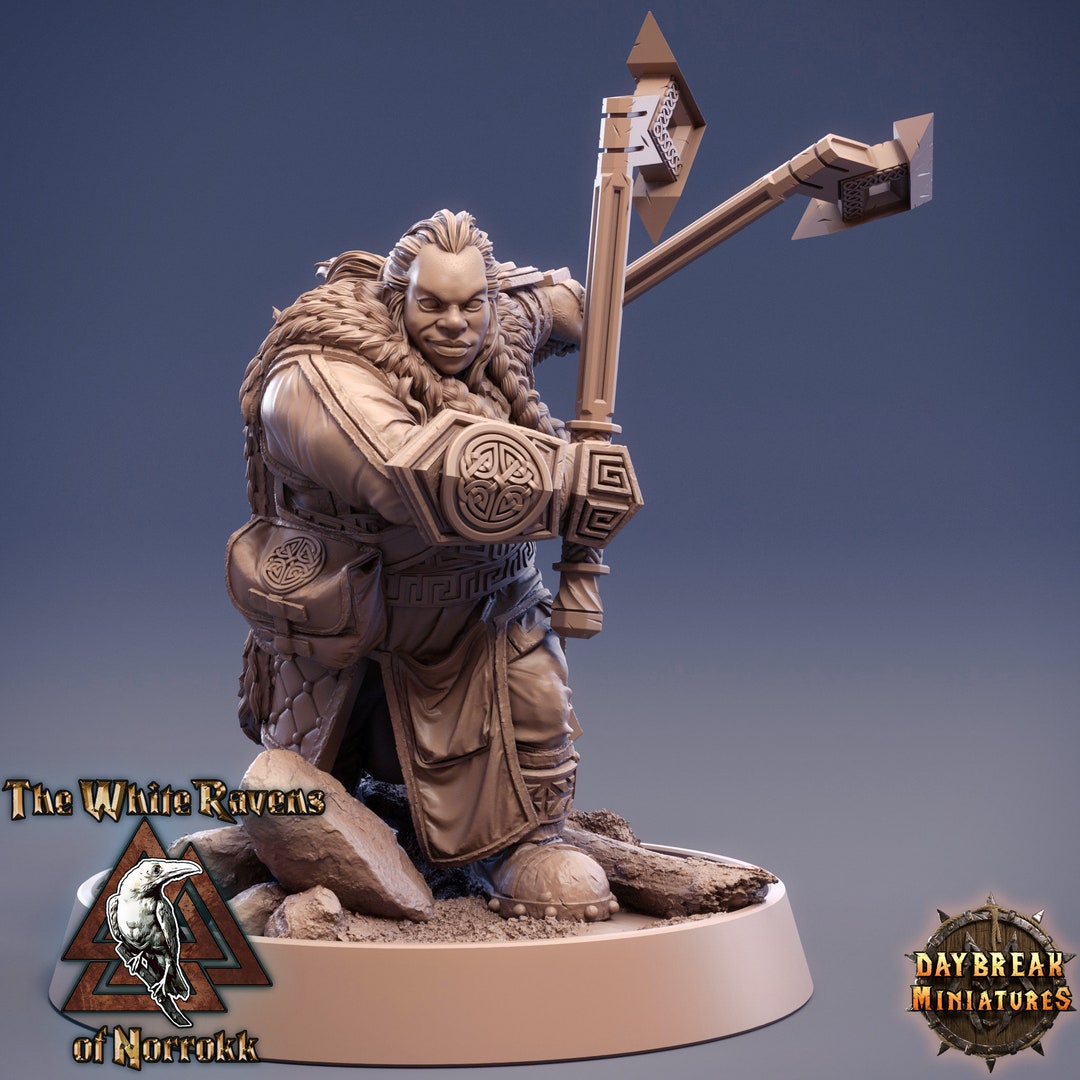 Female Dwarf Fighter Dnd Miniature Dwarven Warrior Miniatures for ...
