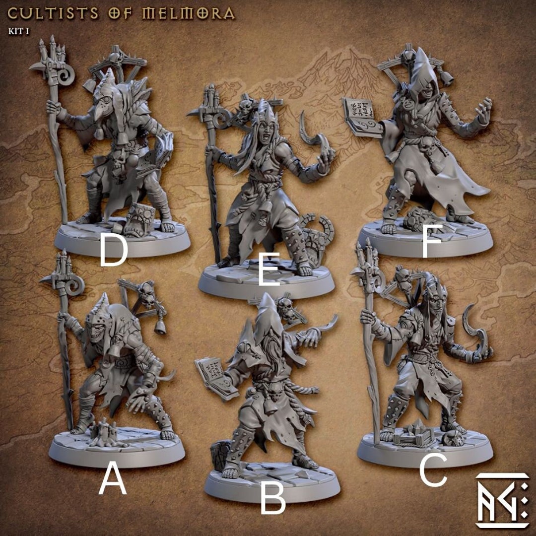 Cultist Fighters Dnd Miniature | Death Minions | Modular Cultists ...