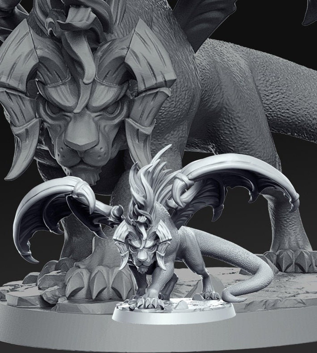 Manticore Dnd Miniature chimera Miniatures for Tabletop - Etsy
