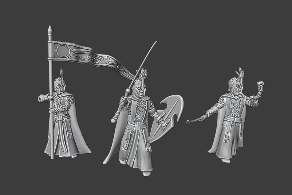 High Elves Commander Set Elven Leaders Dnd Miniature War - Etsy