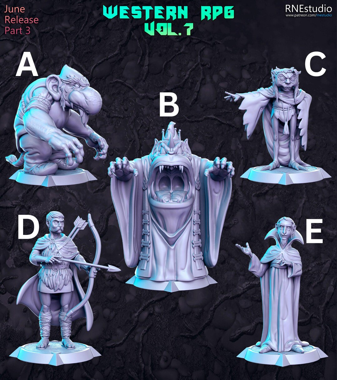 Artistic LOTR Western RPG Vol 7 Dnd Miniature Minis for Tabletop Games ...