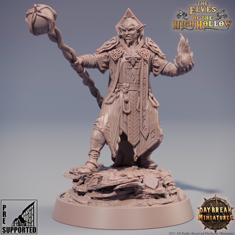 Elf Mage Dnd Miniature Elven Wizard Miniatures for Tabletop - Etsy