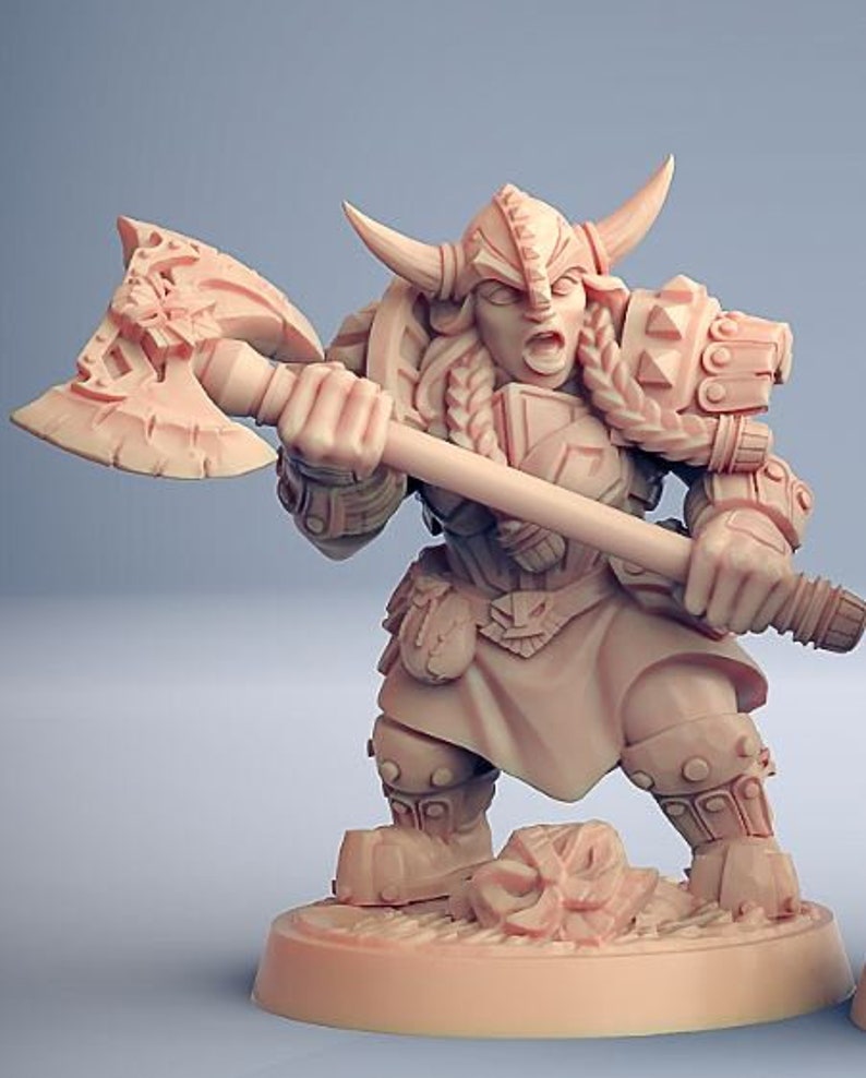 Dwarven Warriors Dnd Miniature Fighter Dwarf Miniatures - Etsy