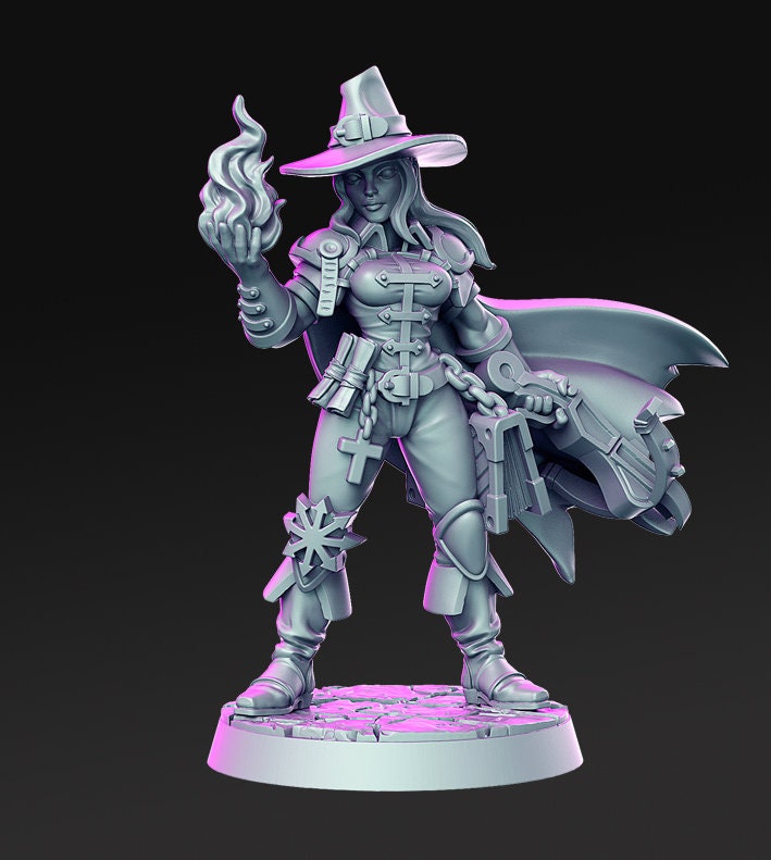 Female Witch Hunter Dnd Miniature Fighter Miniatures for - Etsy