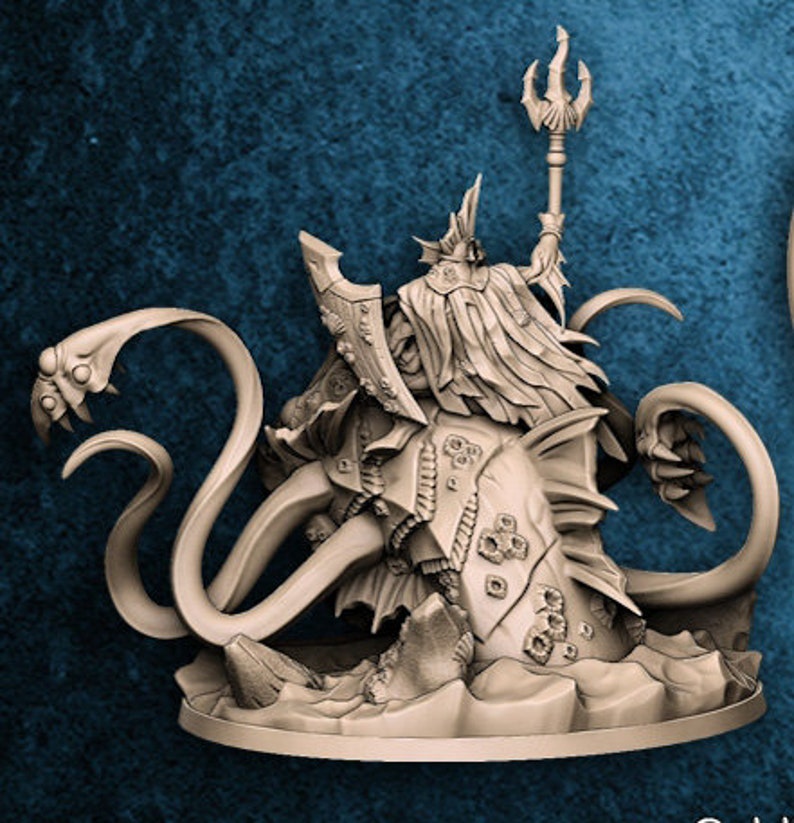 Mounted King of the Fishmen DnD Miniature Mermen King - Etsy.de