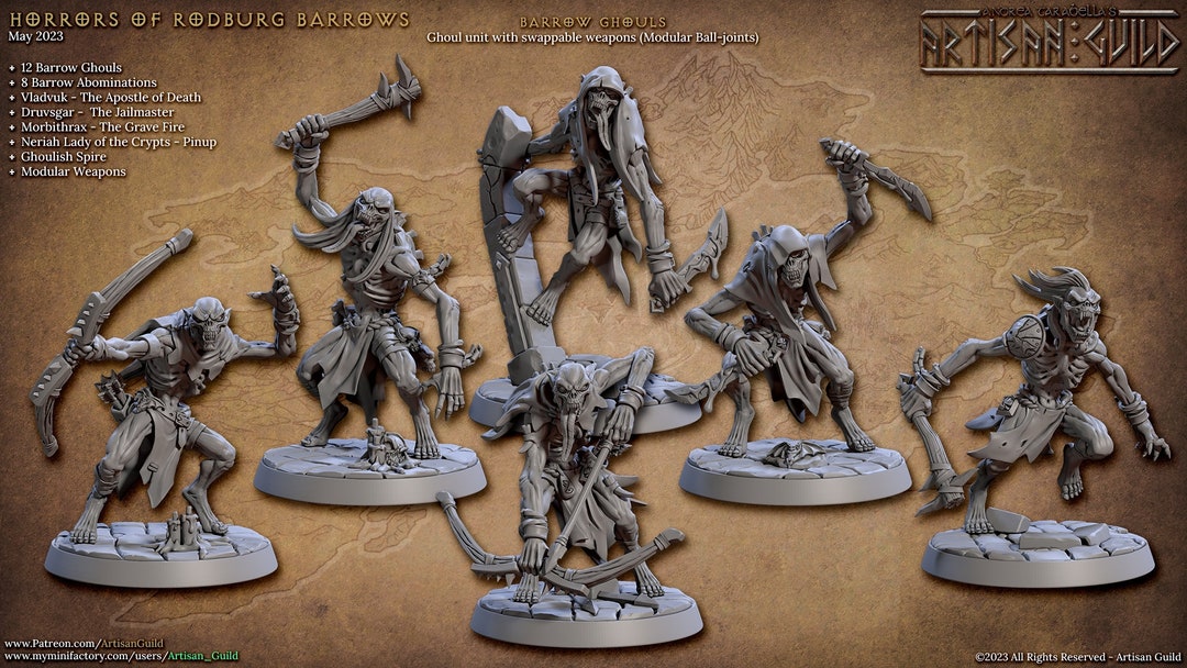 Ghoul Fighters Dnd Miniature Undead Minions Miniatures for Tabletop ...