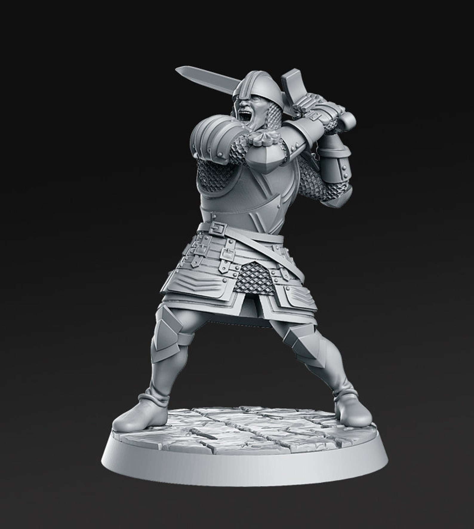 Knight Fighter Dnd Miniature sword Fighter Miniatures for | Etsy