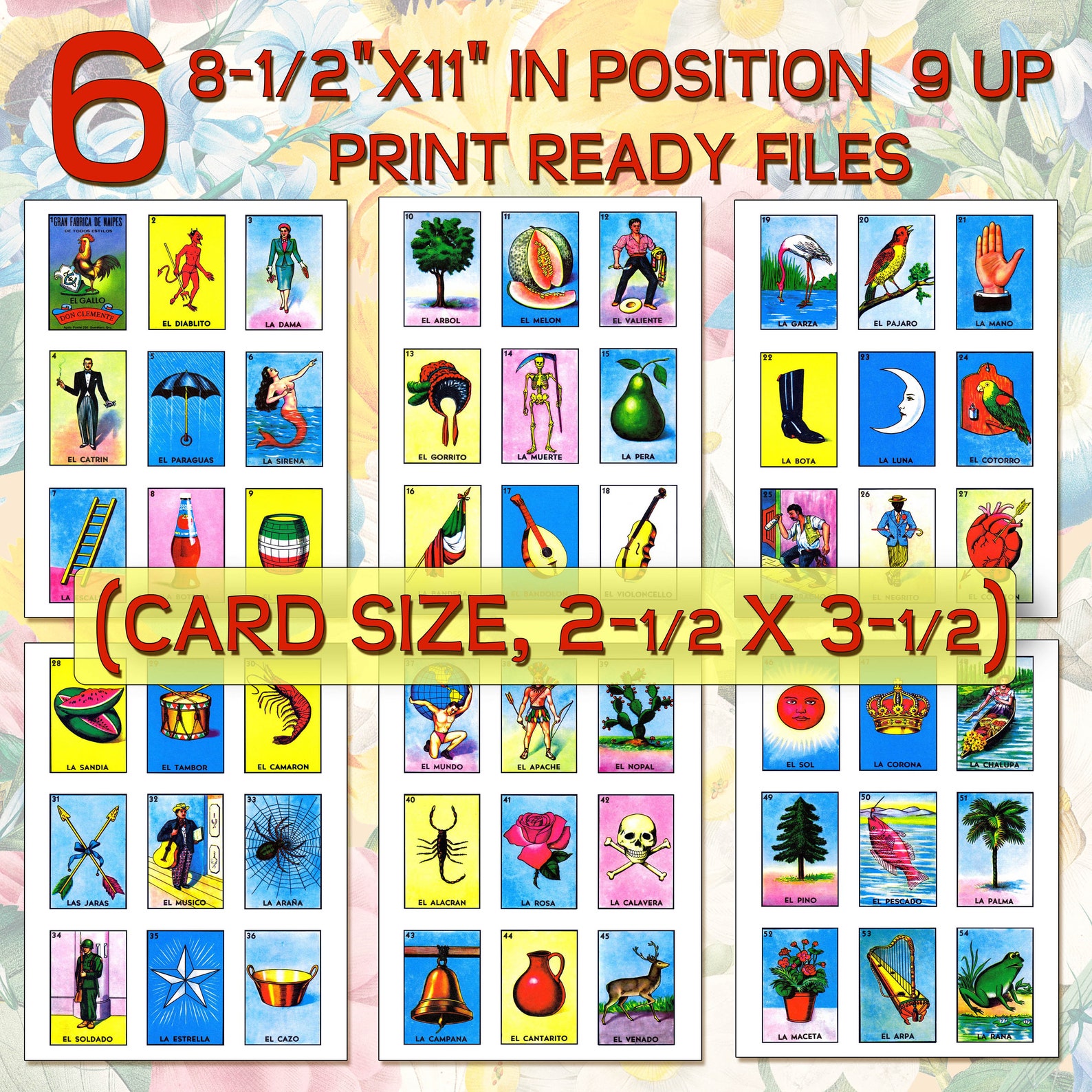 Loteria 54 Classic Original Deck Size Six Etsy