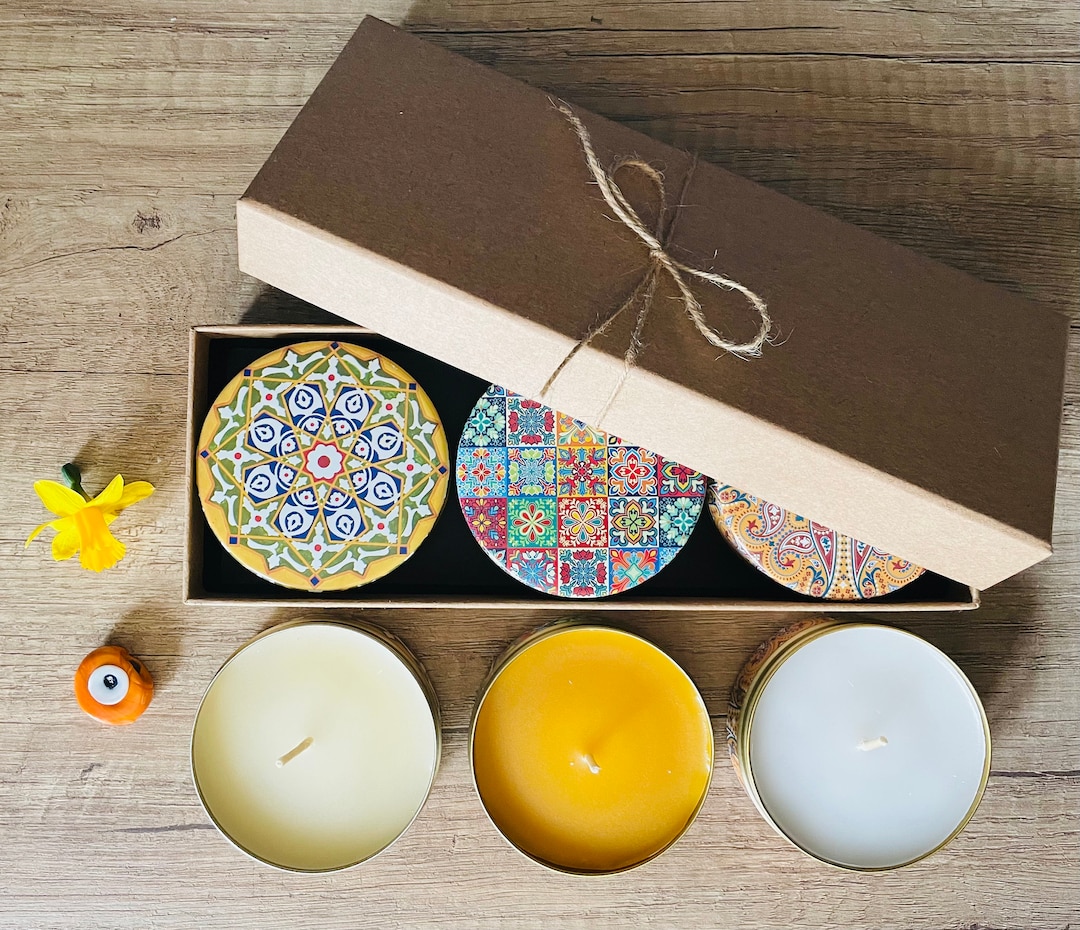 Set of 3 SCENTED CANDLE SET | Gift Set | Natural | Handmade | Vegan ...