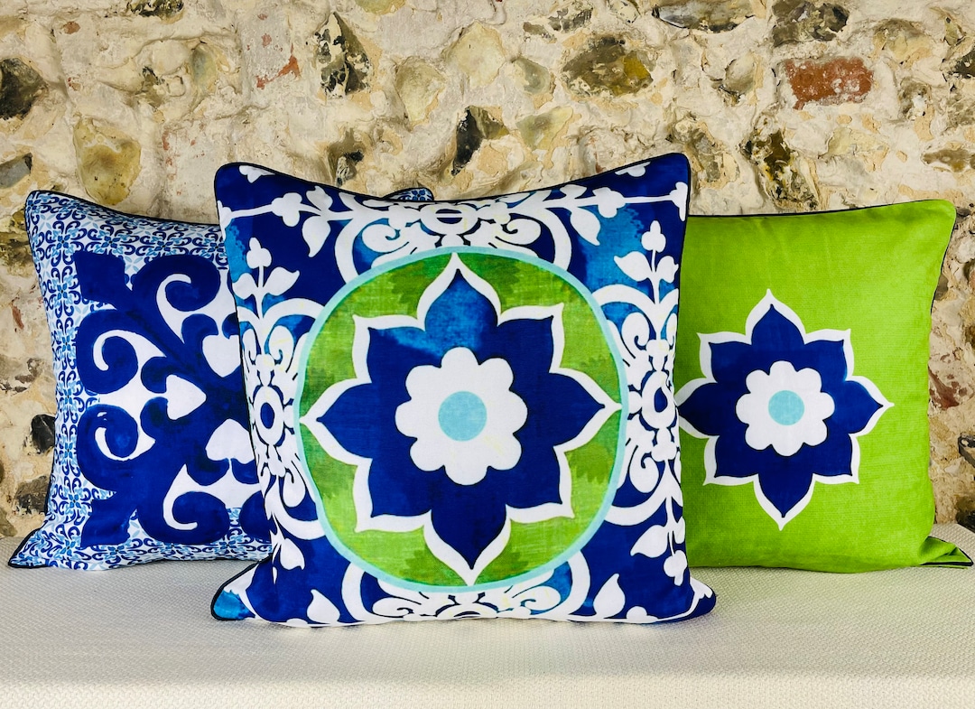 Mediterranean Cushion Cover | Colourful Boho Pillow | Housewarming Gift ...