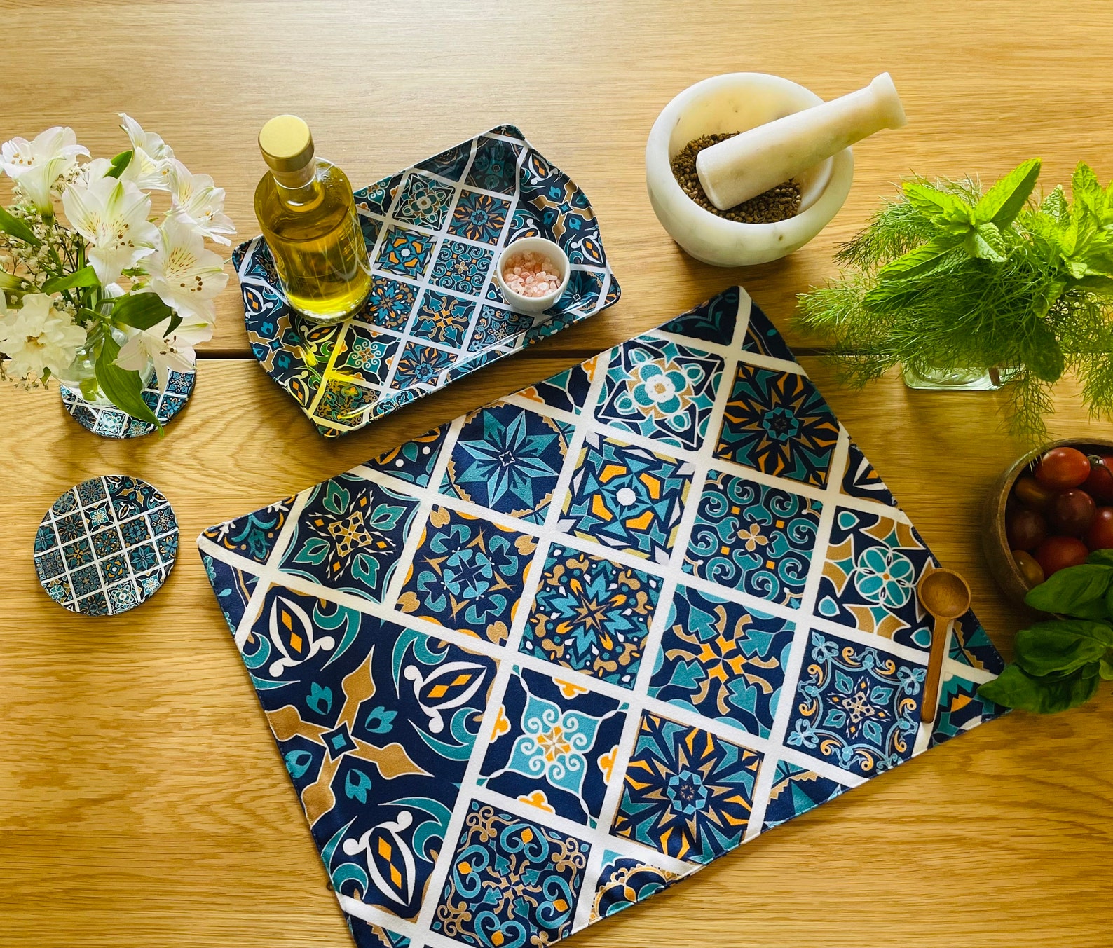 Mediterranean Style Placemats Placemats Set of 2, 4, 6 Placemats and ...