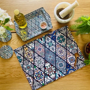 Placemats / Mediterranean Persian Pattern | Placemats Set of 2, 4, 6 ...
