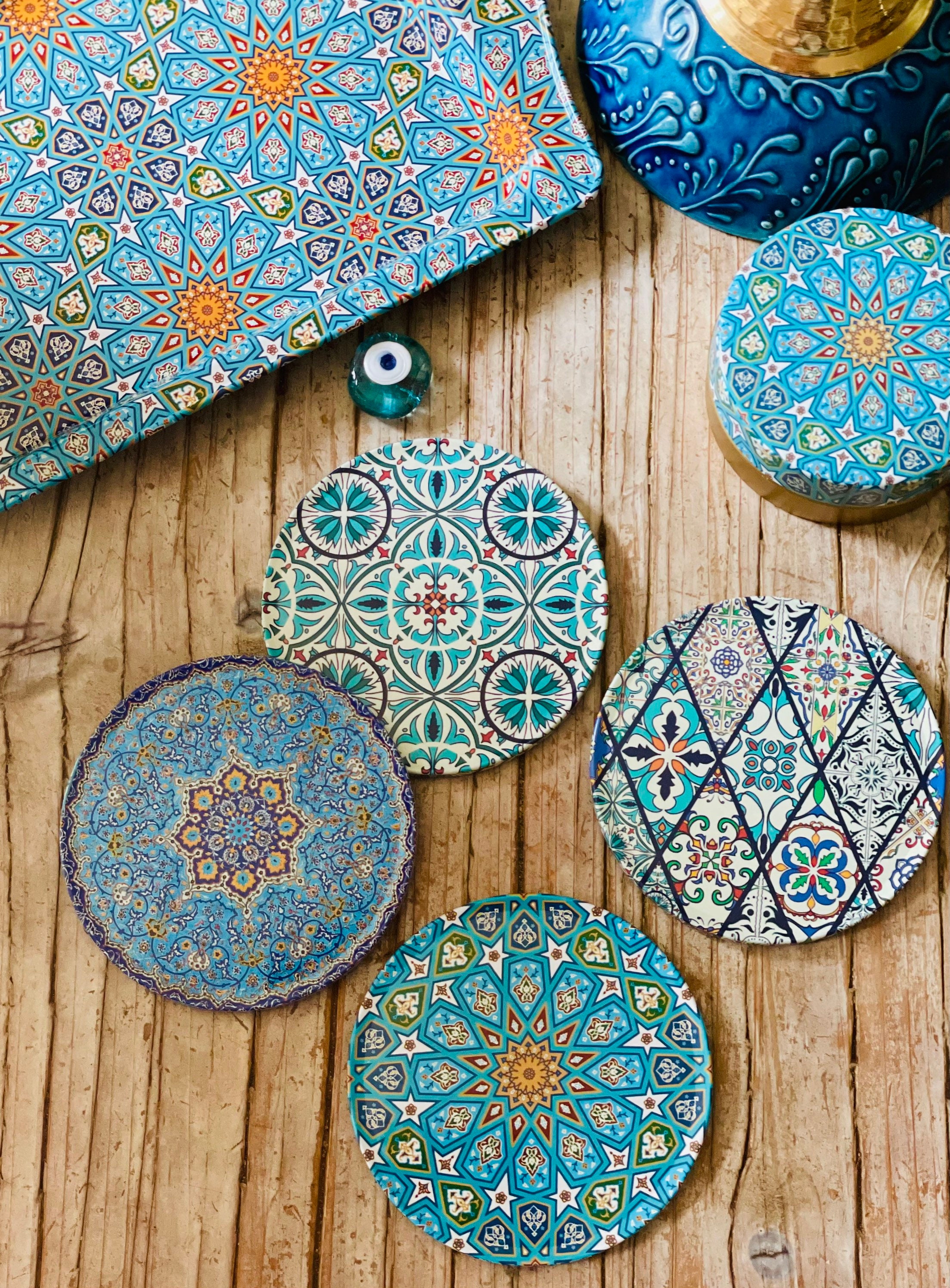 Coasters Set Set of 4 Decorative Design Coasters - Etsy