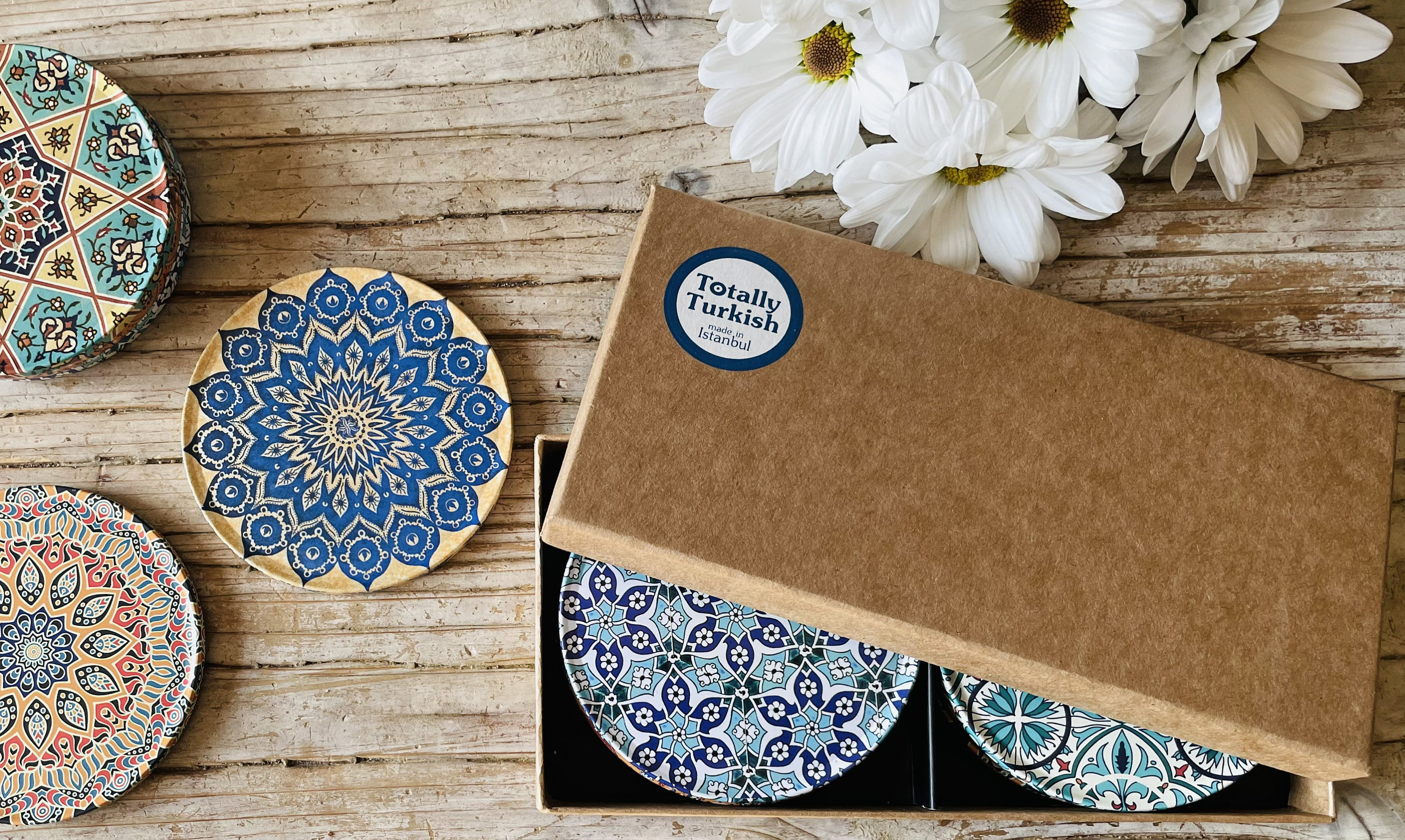Set of 6 Coasters | Drink Coaster | Turkish / Persian / Mediterranean ...