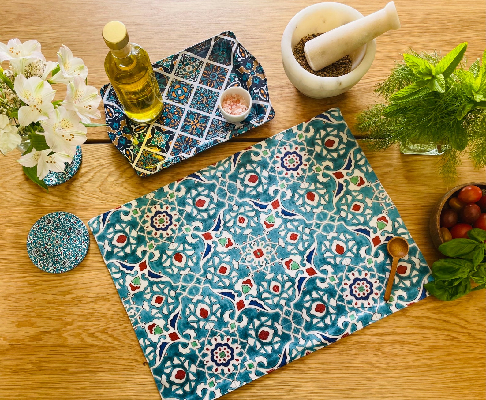 Mediterranean Style Placemats Placemats Set of 2, 4, 6 Placemats and ...