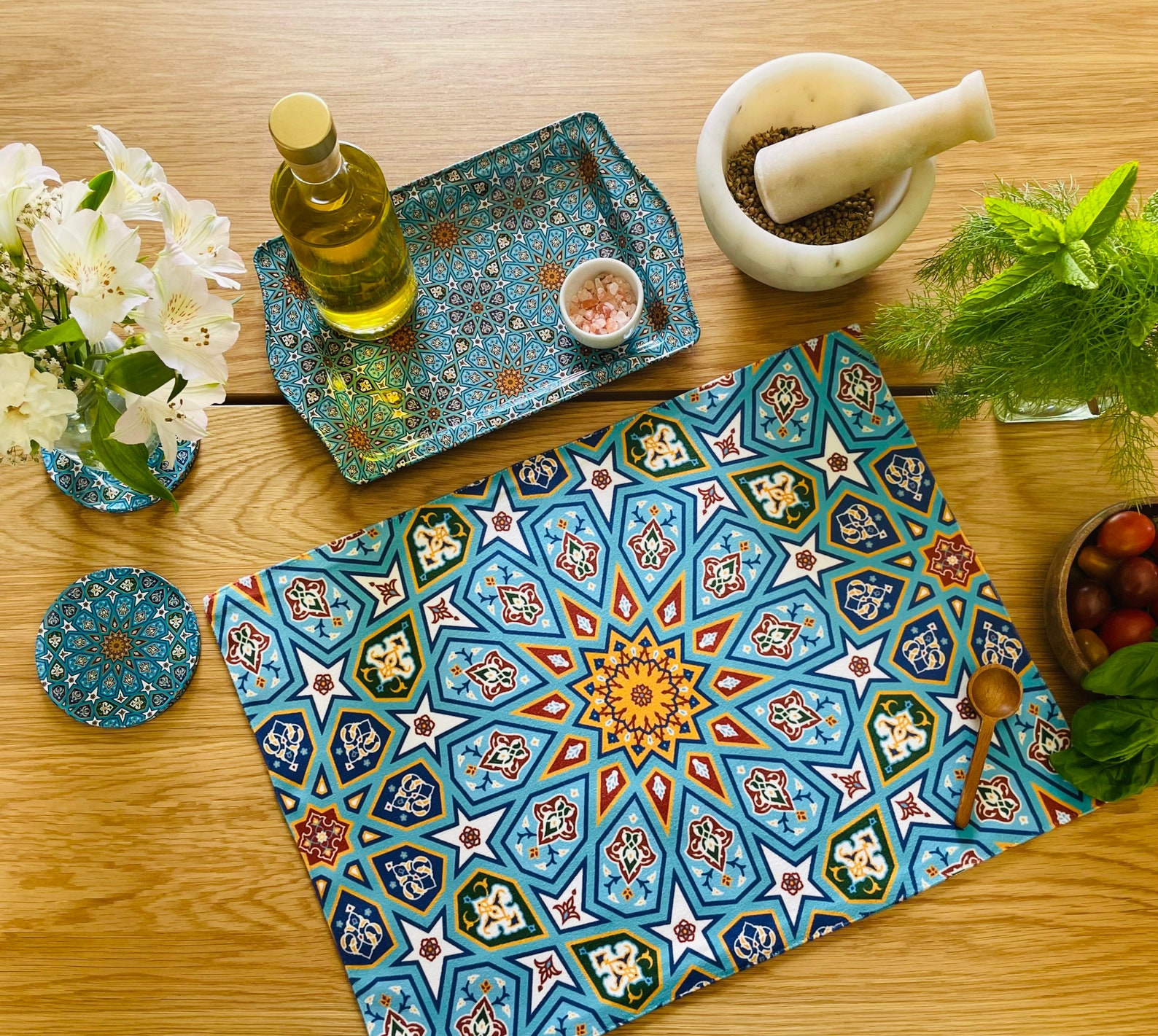 Placemats / Mediterranean Persian Pattern | Placemats Set of 2, 4, 6 ...