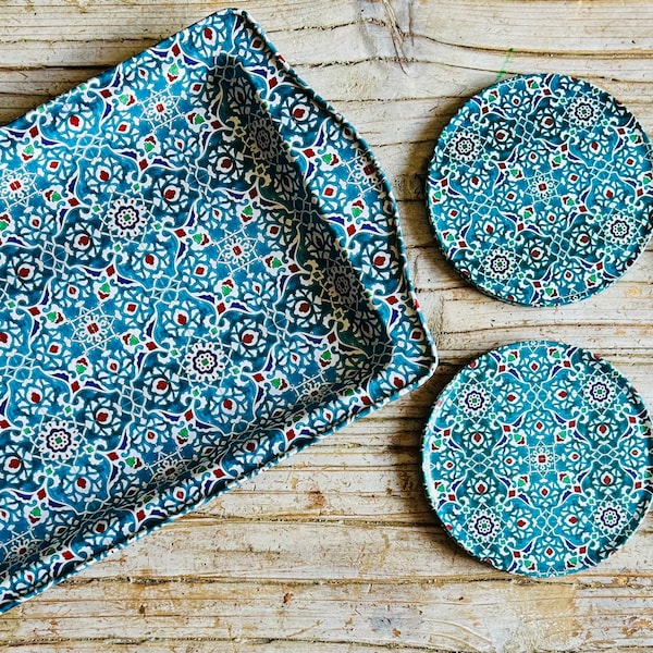 Tray and Coasters - Etsy