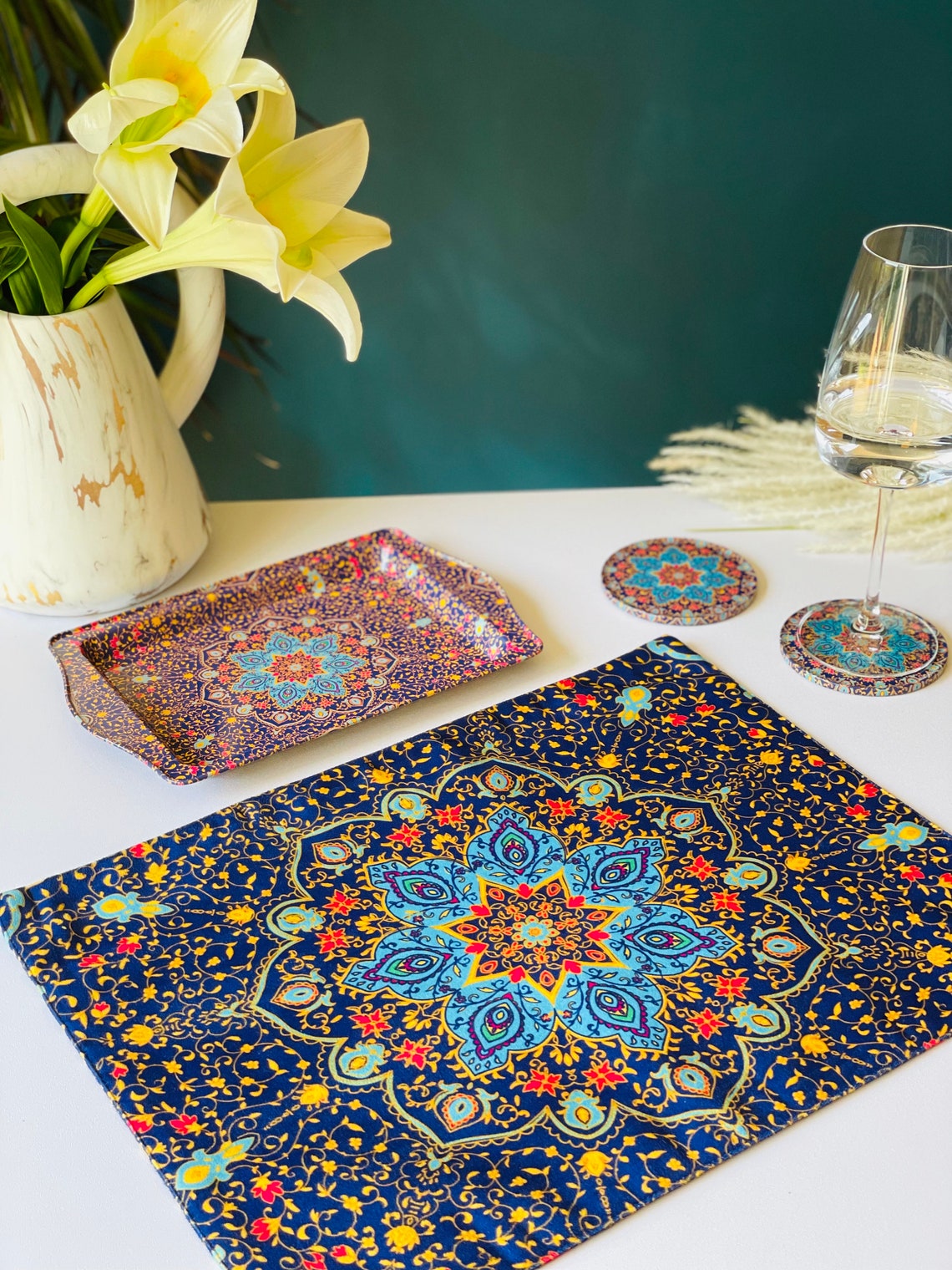 Mediterranean Style Placemats Placemats Set of 2 4 6 | Etsy