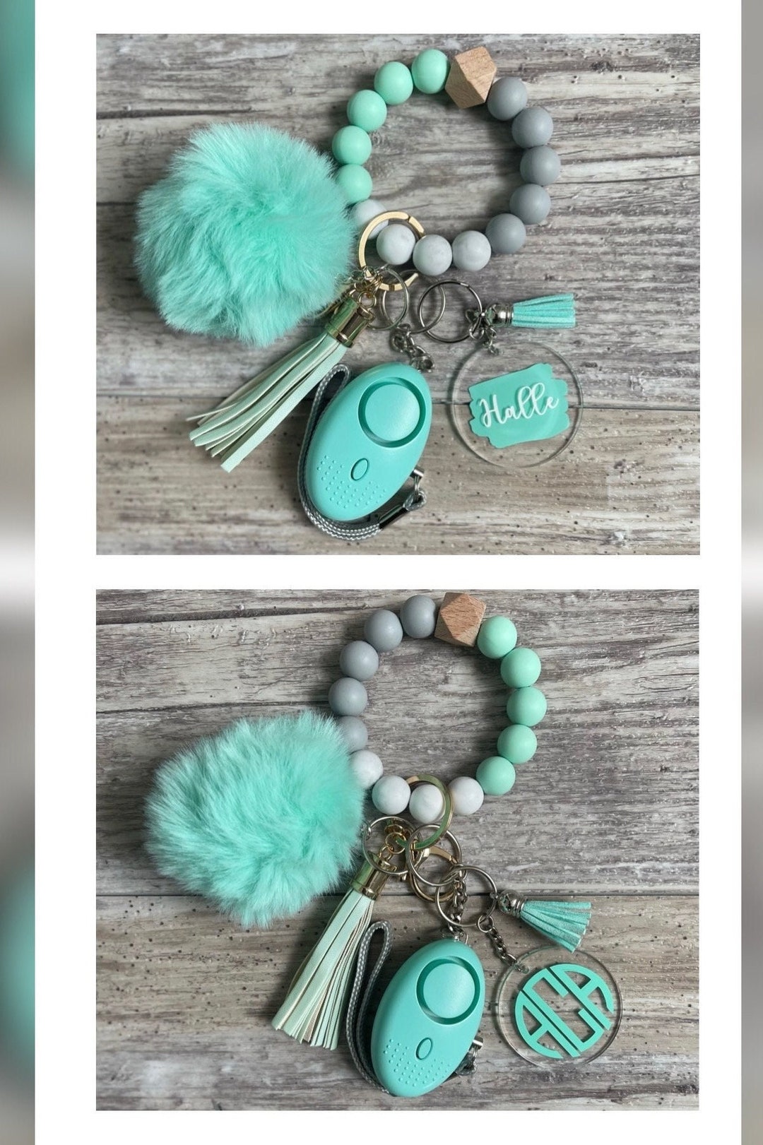 Silicone Bead Wristlet, CUSTOM Safety Keychain Set, Wristlet Keychain ...