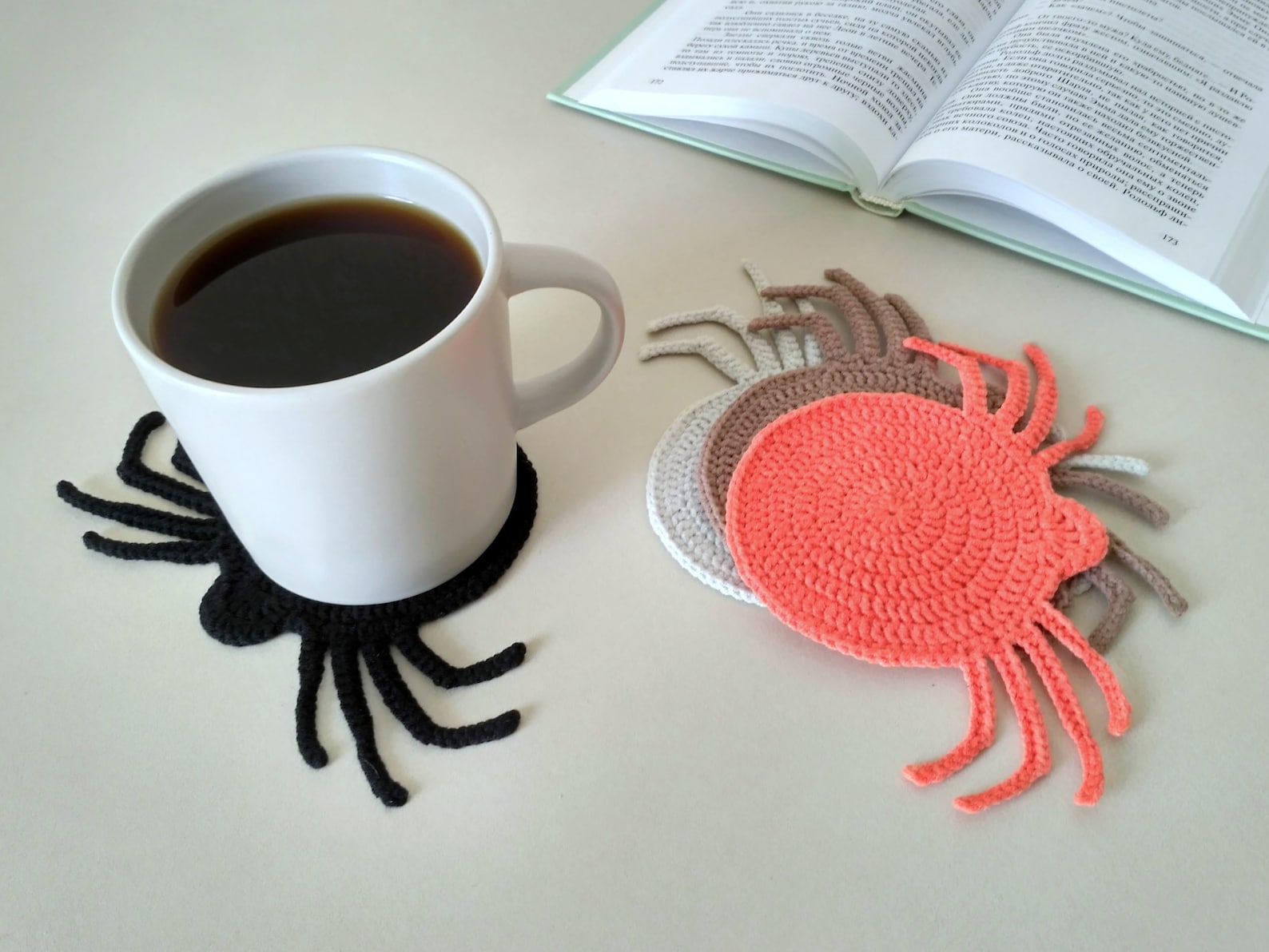 Coaster Spider Crochet Pattern PDF Crochet Applique Diy Home - Etsy