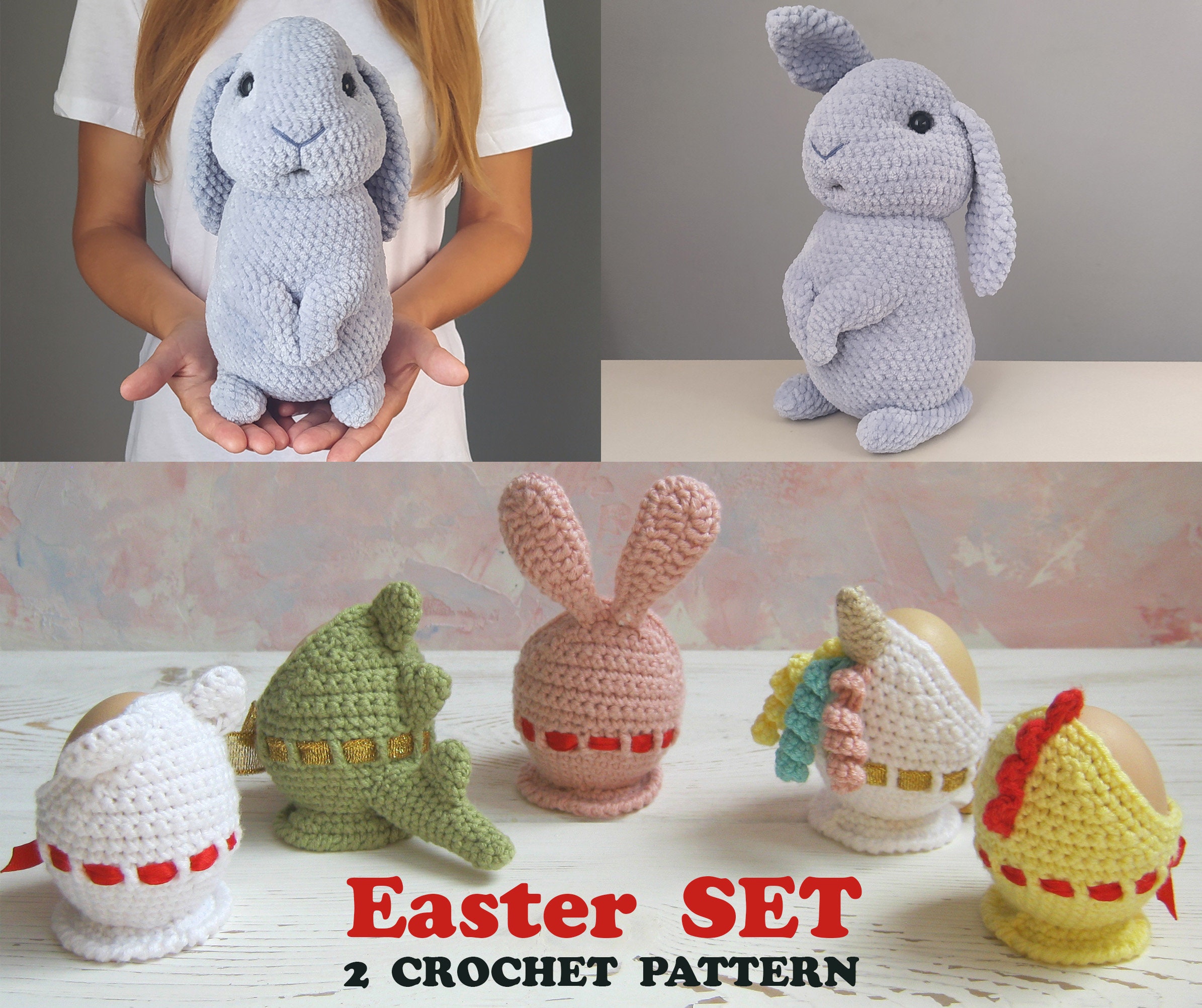 Set of 2 CROCHET PATTERN. Crochet Egg Pattern. Crochet Easter | Etsy