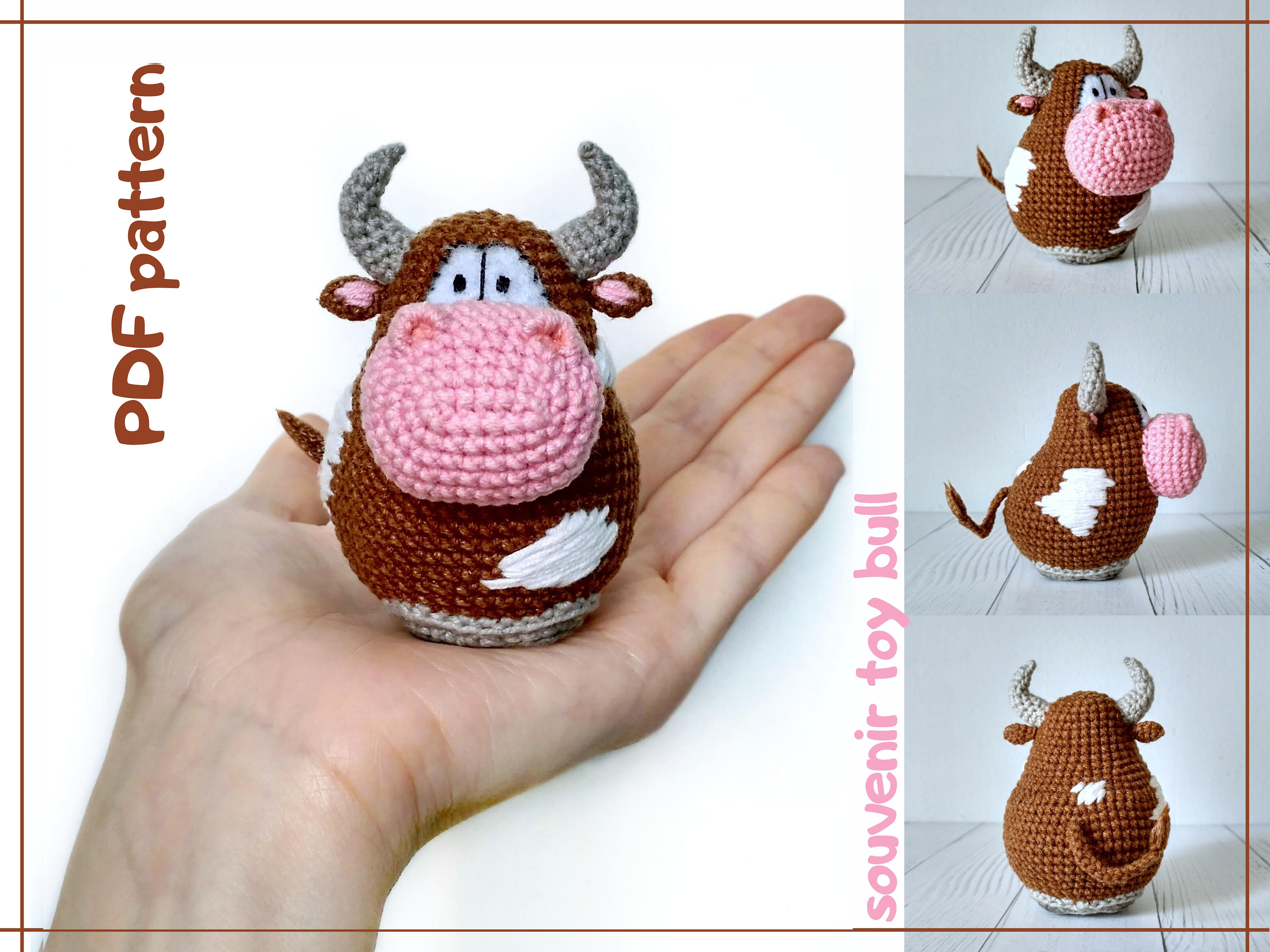 Bull Crochet Pattern Cow Amigurumi Pattern - Etsy
