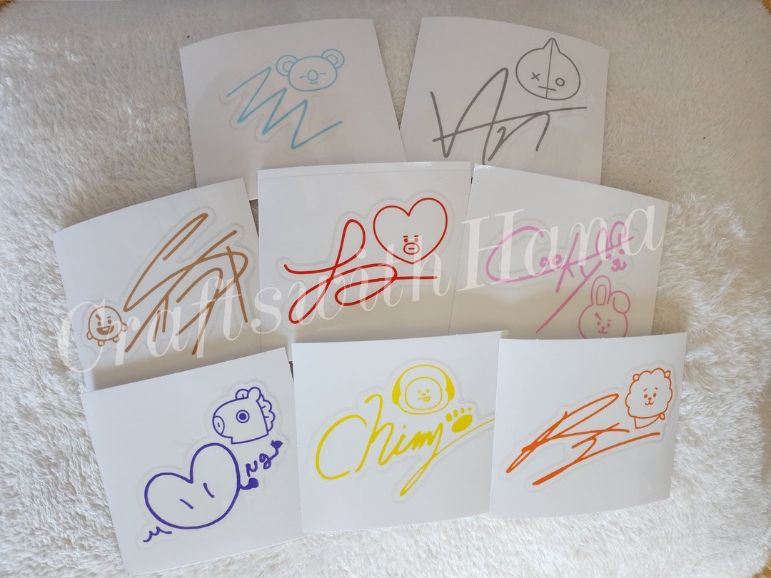BTS BT21 Signature Waterproof Stickers (ready to Ship) - Etsy