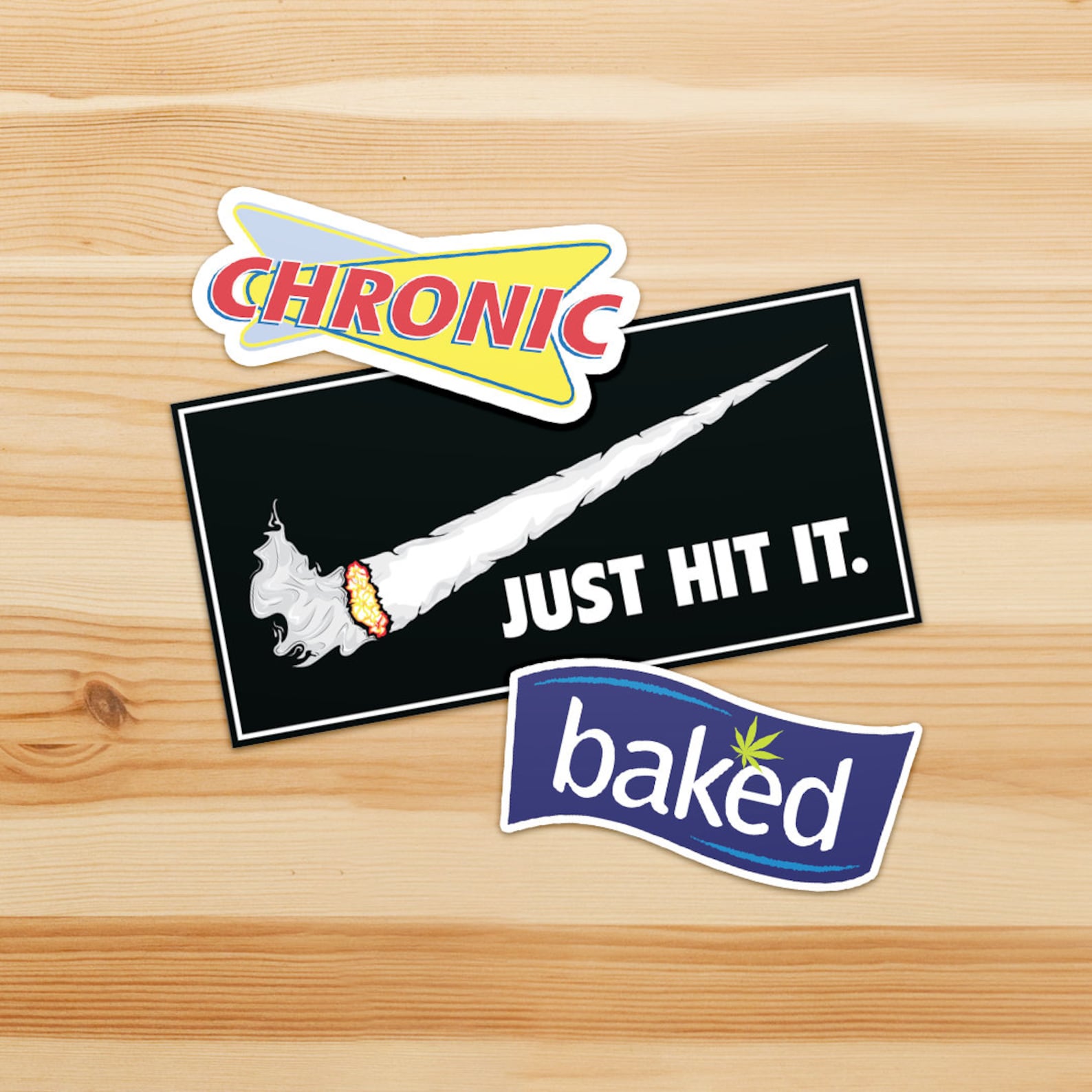 3 Pack Marijuana Parody Logos Weed Sticker Marijuana | Etsy