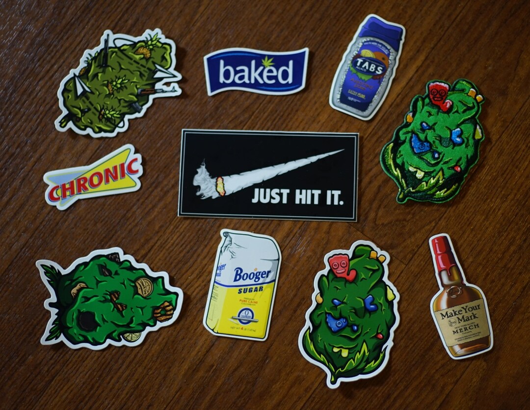Stoner Gift Set Party Pack Drug Stickers Weed Strains Parody Logos ...