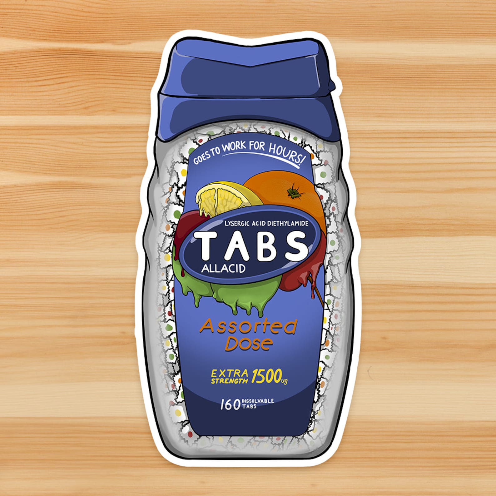 Acid Tabs | LSD | Tripping Balls | Tums | Parody Logo | Vinyl Sticker ...