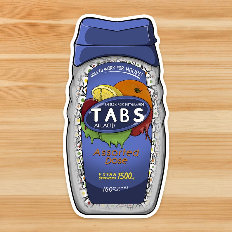 Acid Tabs | LSD | Tripping Balls | Tums | Parody Logo | Vinyl Sticker ...