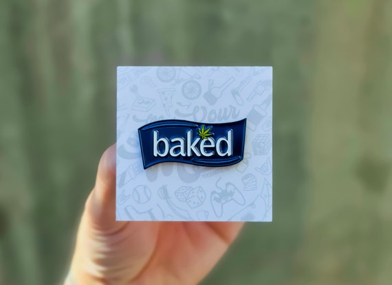 Baked Enamel Pin Pot Leaf Marijuana Weed Sticker | Etsy