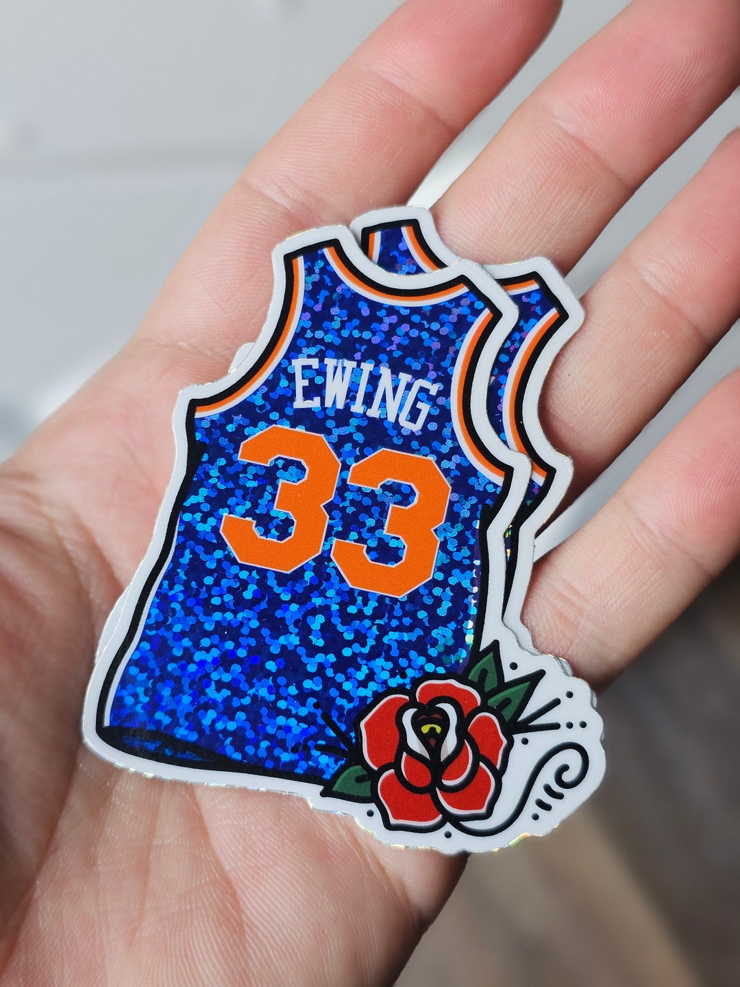 New York Knicks Patrick Ewing Jersey Sticker Bing Bong Knicks Fans MSG Knickstape Jalen Brunson ...