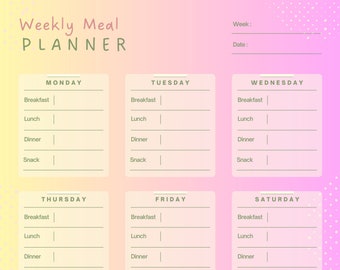 Digital Meal Planner for Goodnotes, Notability, Ipads - Etsy