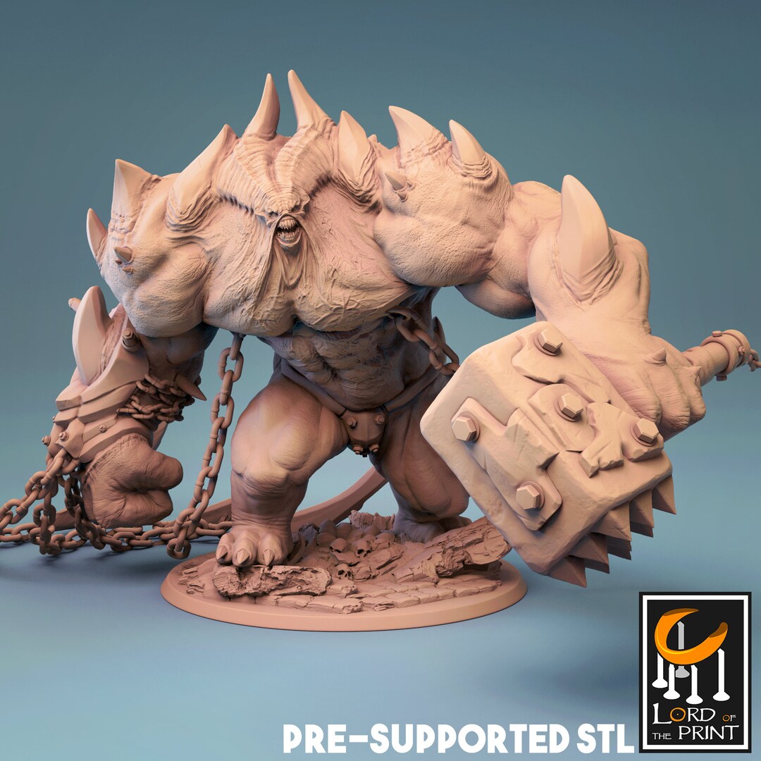 Zombie Behemoth With Hammer Lord of the Print Miniature Dungeons ...