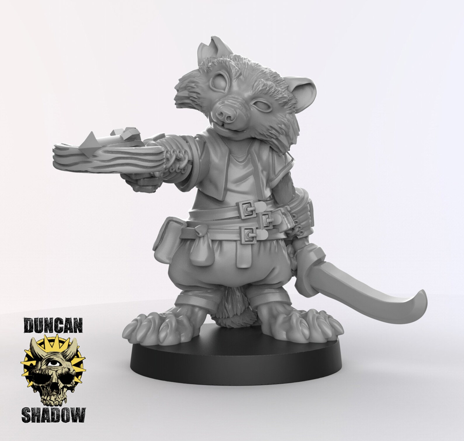 Racoon Folk Rogue Duncan Shadow Printed Miniature Dungeons - Etsy
