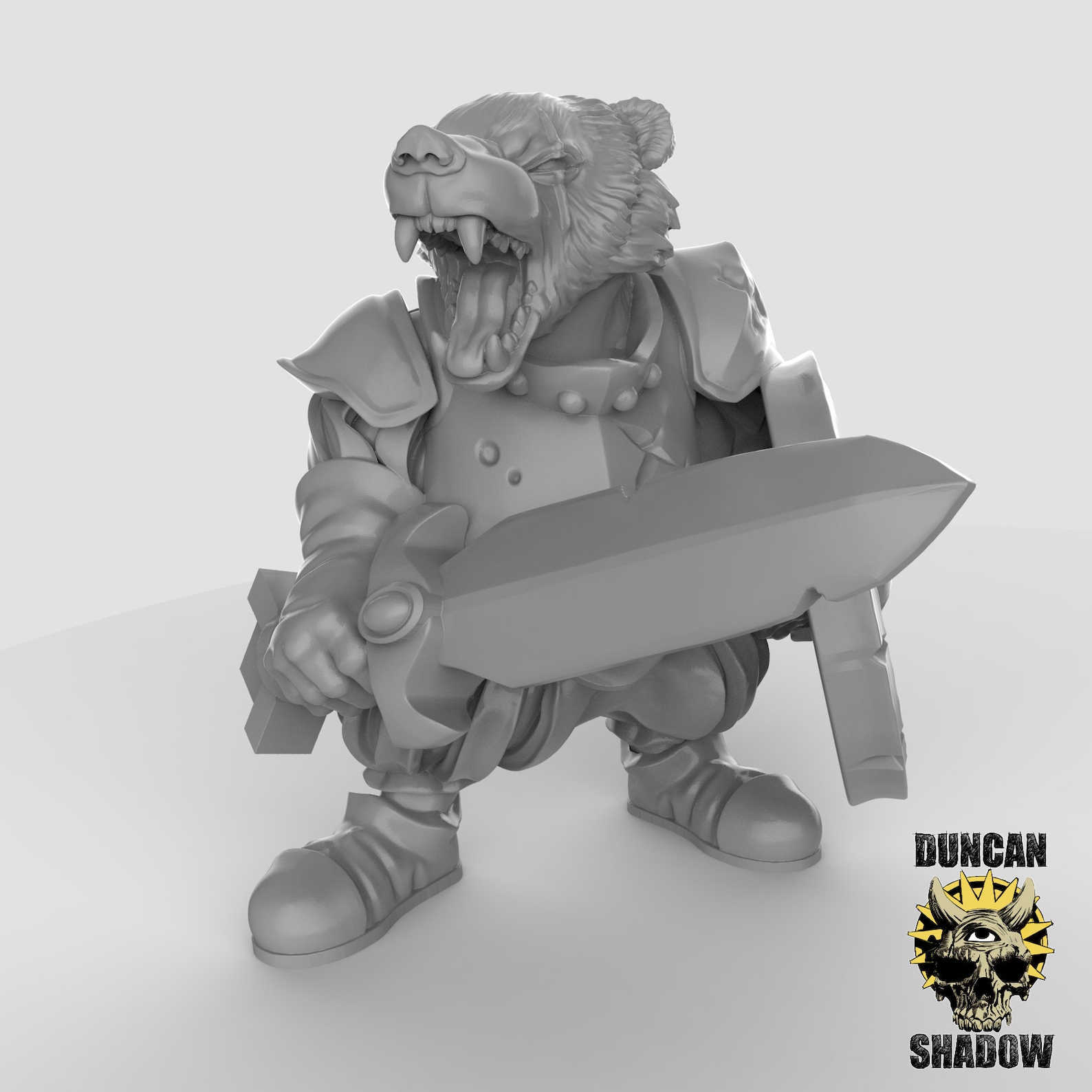 Badger Folk Warrior Duncan Shadow Printed Miniature - Etsy