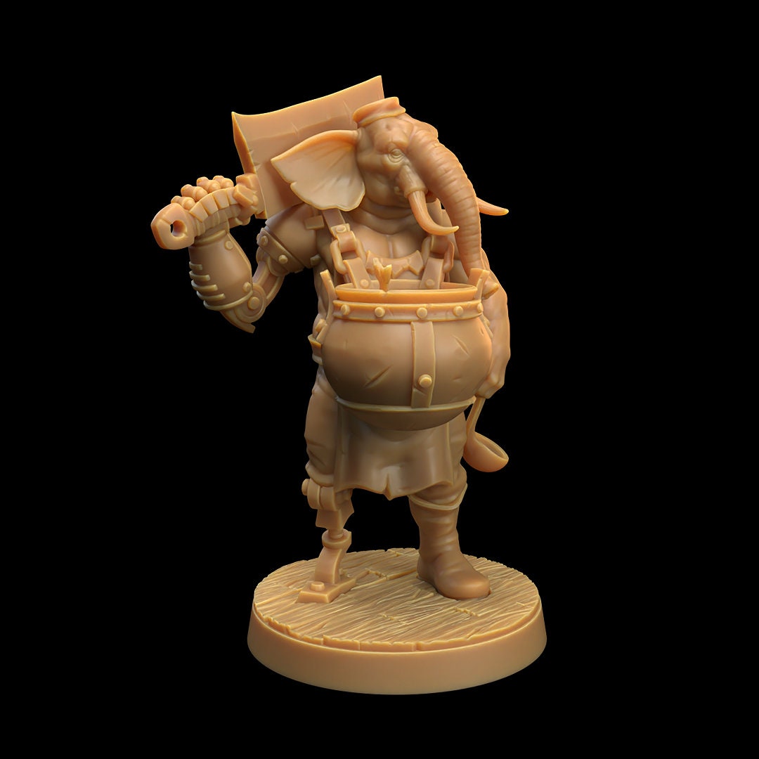 Elephant Loxodon Crew Chef the Dragon Trapper's Lodge Printed Miniature ...