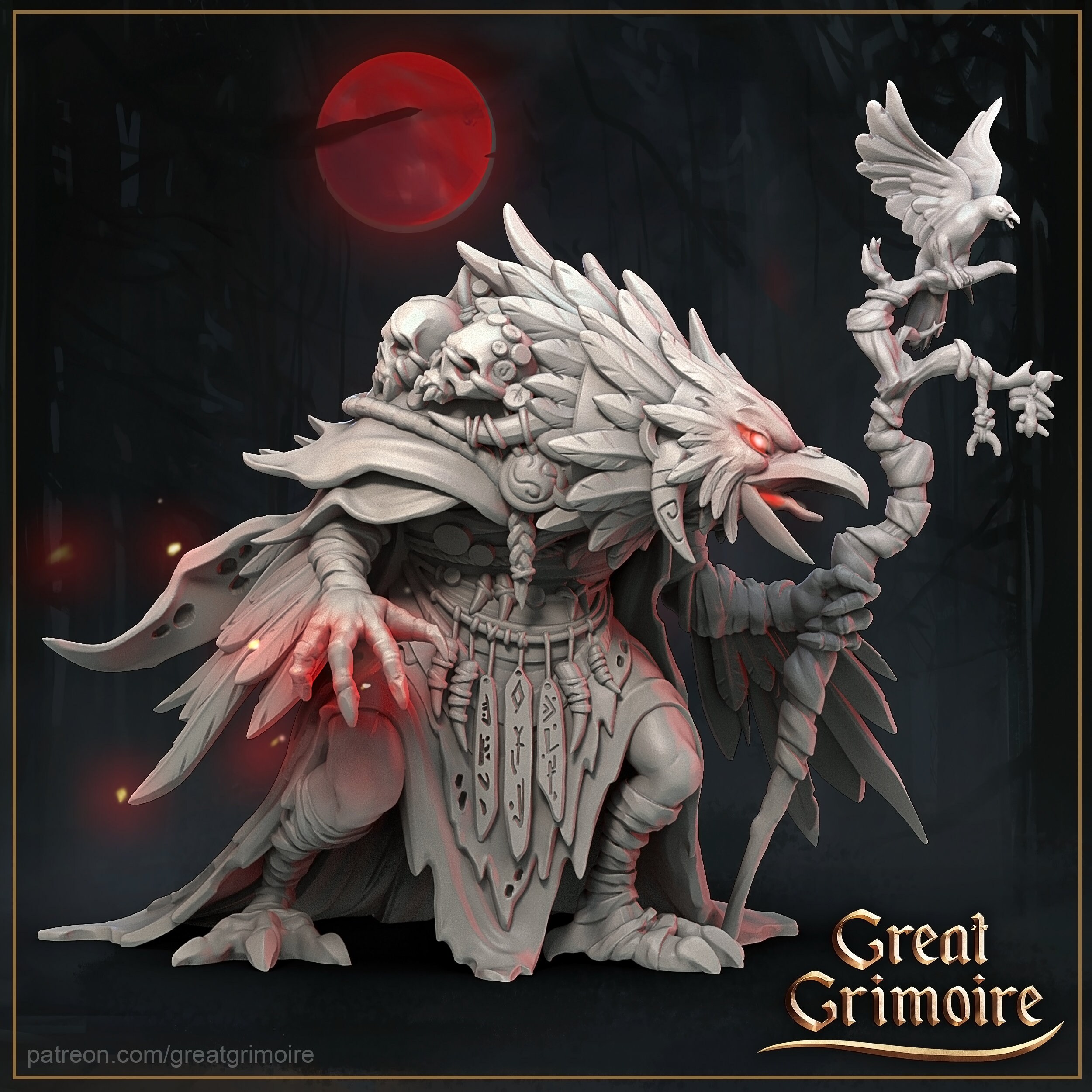 Blood Moon Shaman Great Grimoire Printed Miniature - Etsy