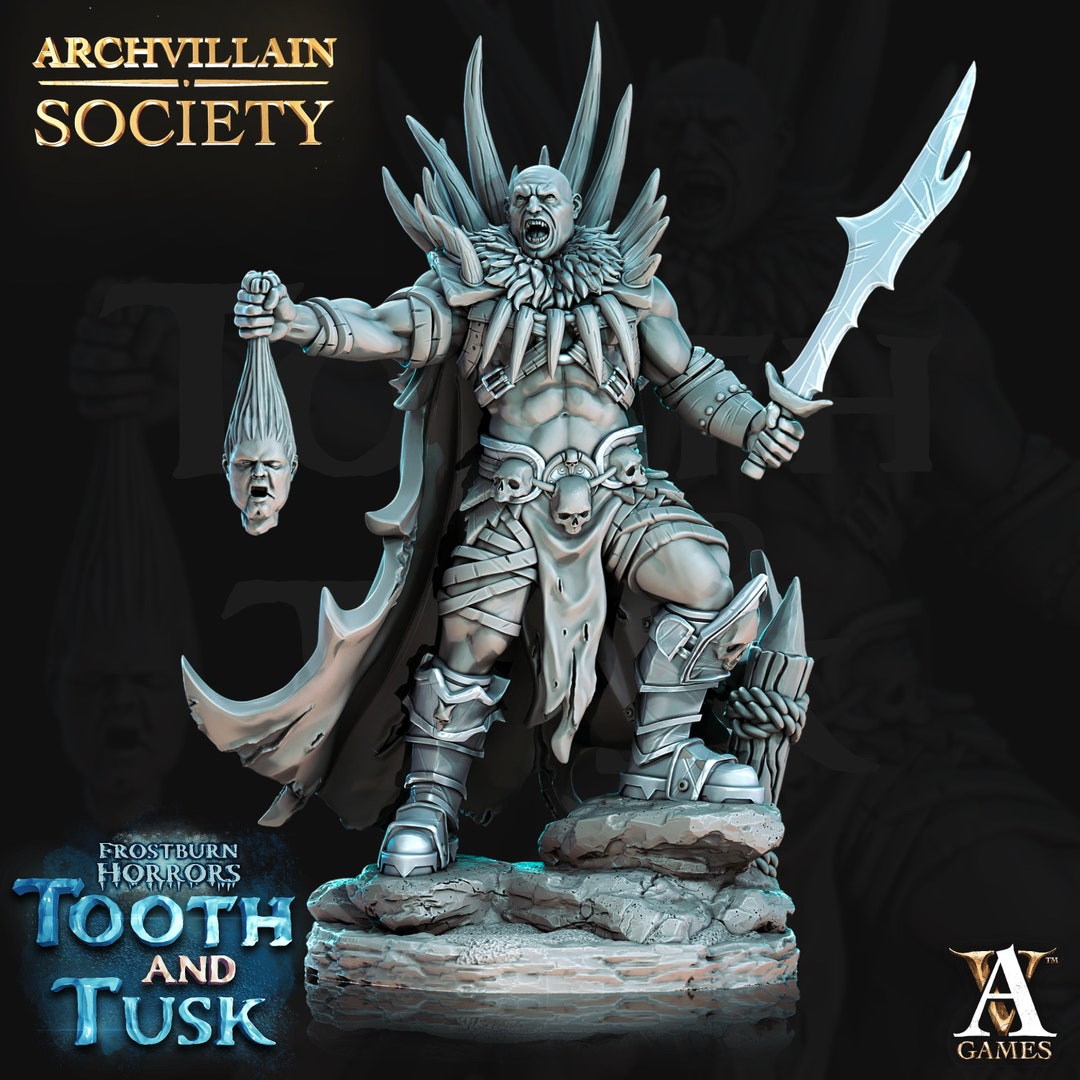Rhel, Corrupted Barbarian - Archvillain Games Printed Miniature ...