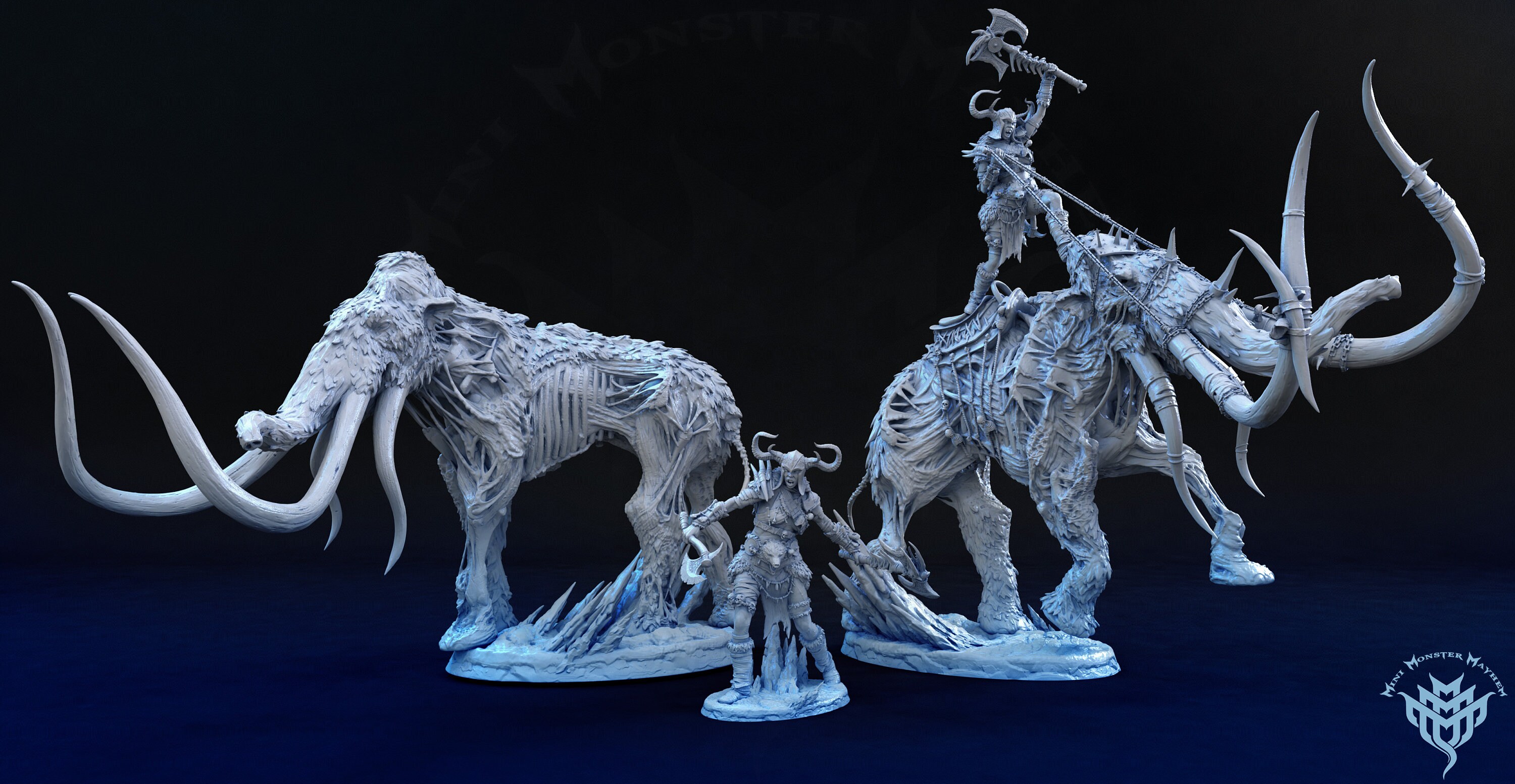 Undead Mammoth and Frost Giant Mini Monster Mayhem Printed - Etsy