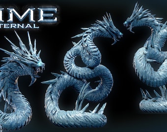 Giant Ice Serpent Frost Wyrm Rime Eternal Mini Monster Mayhem Dungeons ...